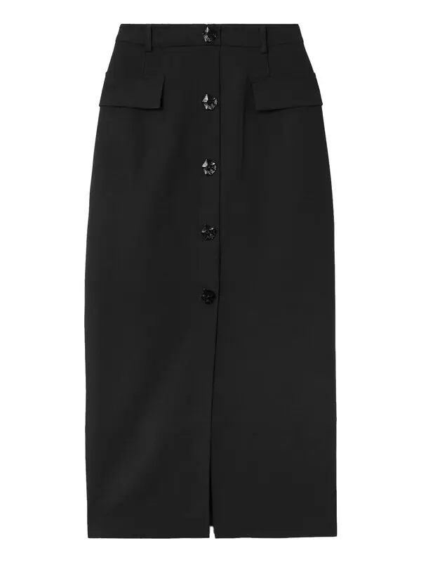 VIOLANTE NESSI Adassa Button-embellished Maxi Skirt - Black