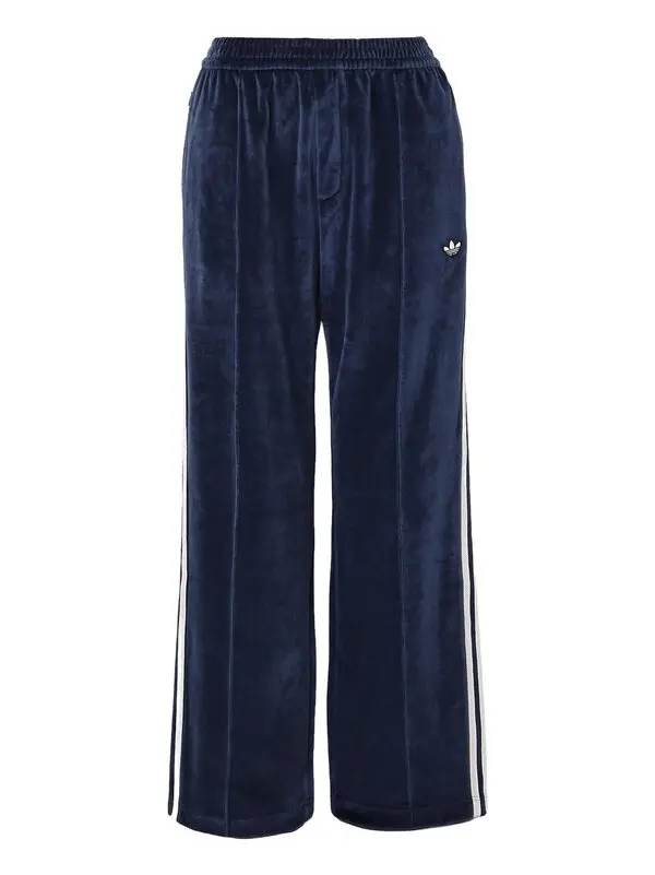 Adidas Originals By Alexander Wang Wales Bonner Striped Cotton-blend Velour Track Pants - Blue