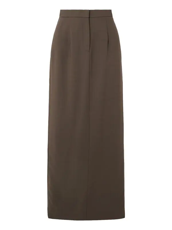 Tove Fey Woven Maxi Skirt - Brown