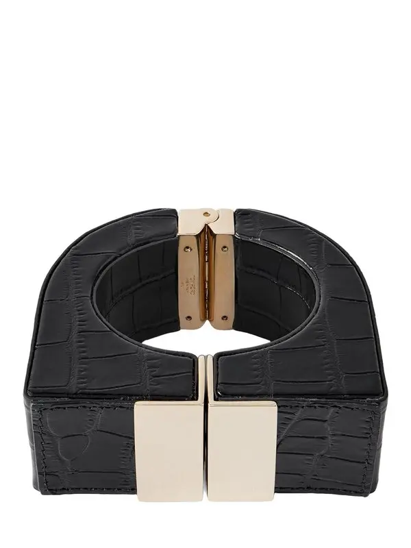 TOM FORD Croc-effect Patent-leather Cuff - Black