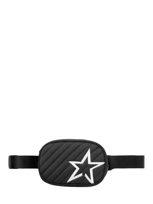 Perfect Moment Star Embroidered Quilted Belt Bag - Black