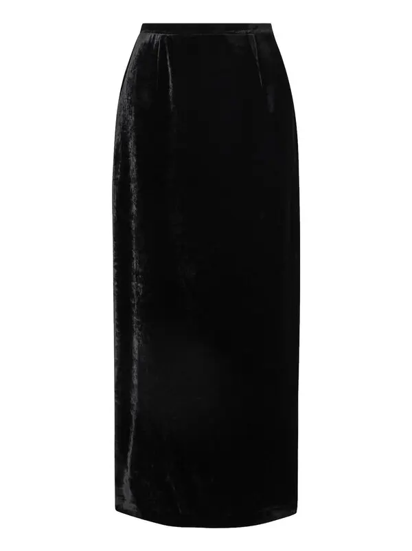 Bernadette Velvet Maxi Skirt - Black