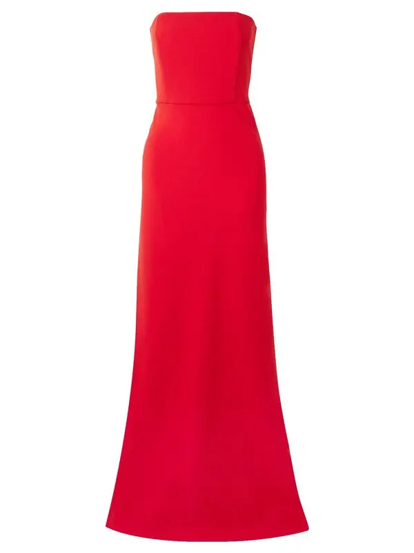 Bernadette Luna Strapless Crepe Gown - Red