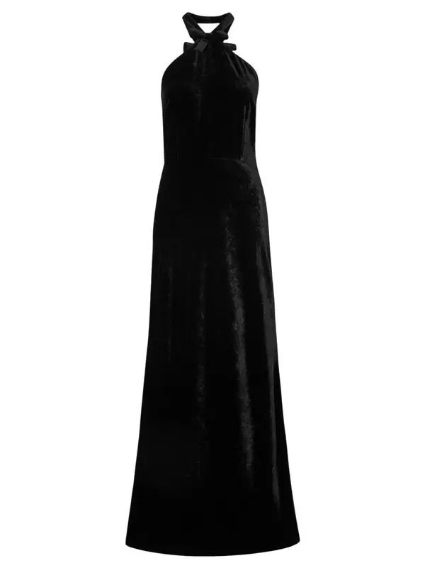 Bernadette Jolene Halterneck Velvet Maxi Dress - Black
