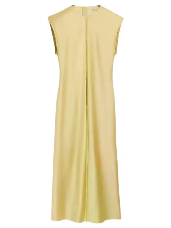 Ami Raw-edge Sleeveless Midi Dress - Yellow