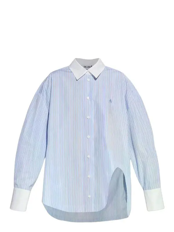 Attico Striped Logo-embroidered Shirt - Blue