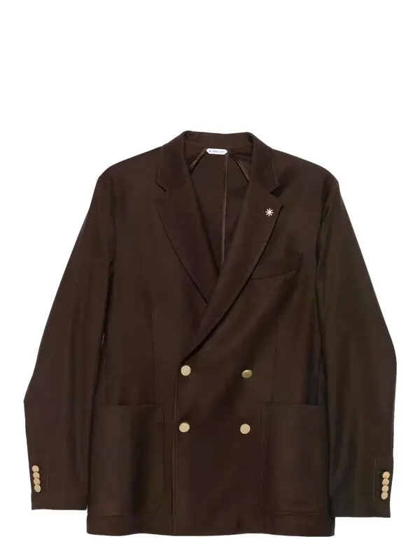 MANUEL RITZ Double-breasted Button Jacket - Brown