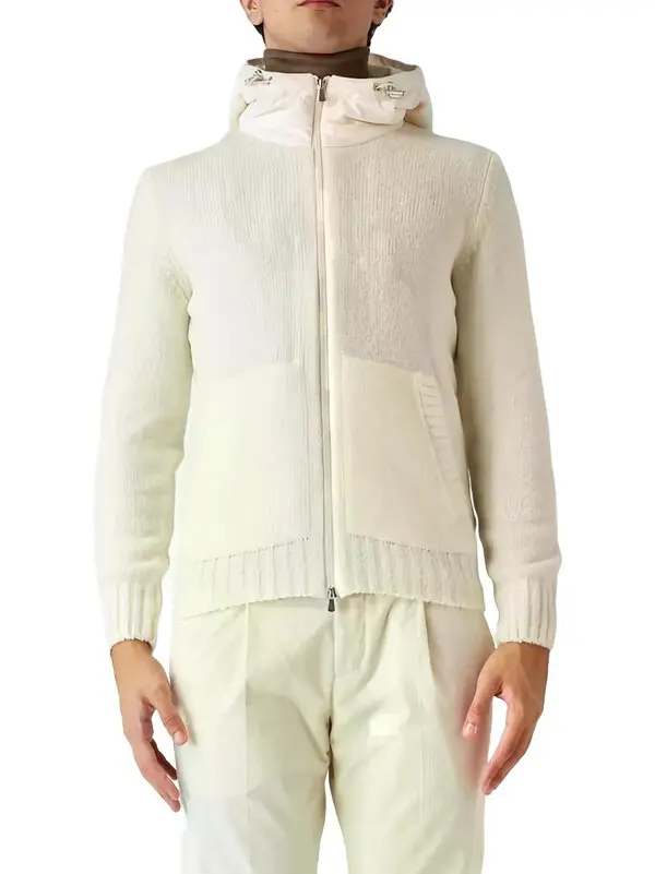 GRAN SASSO Hooded Knit Zip-up - Neutrals