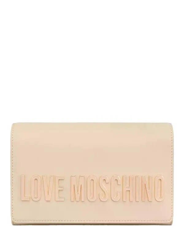 Moschino Embossed Chain Shoulder Bag - Neutrals
