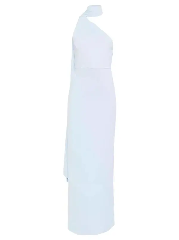 Solace London One-shoulder Drape Below-the-knee Dress - Blue