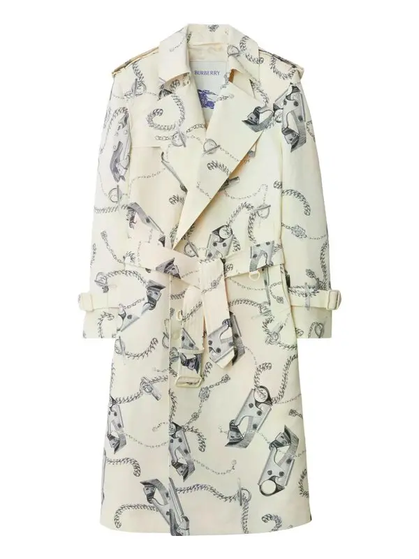 Burberry Knight Hardware Tricotine Trench Coat - Neutrals