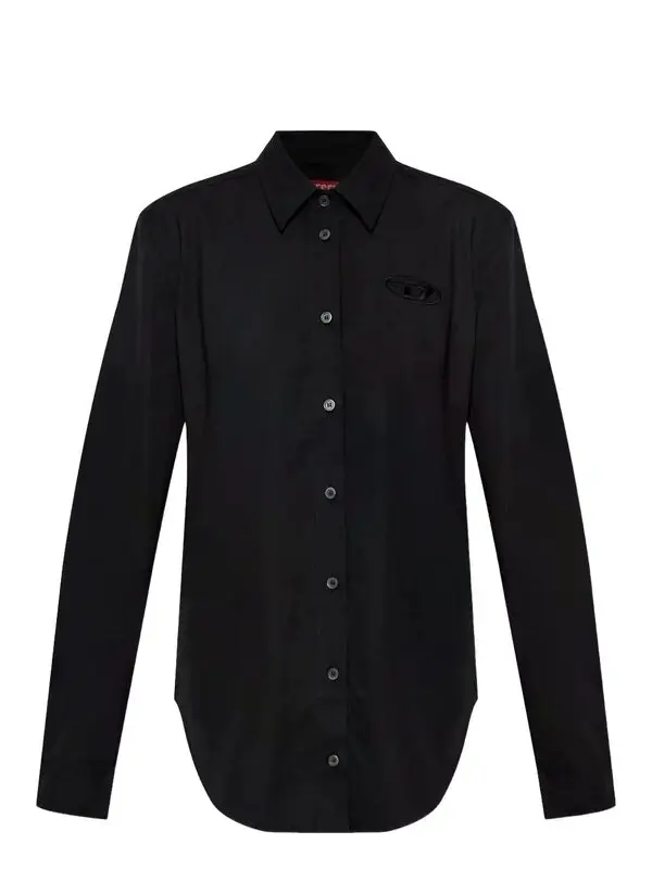 DIESEL® Logo-embroidered Shirt - Black