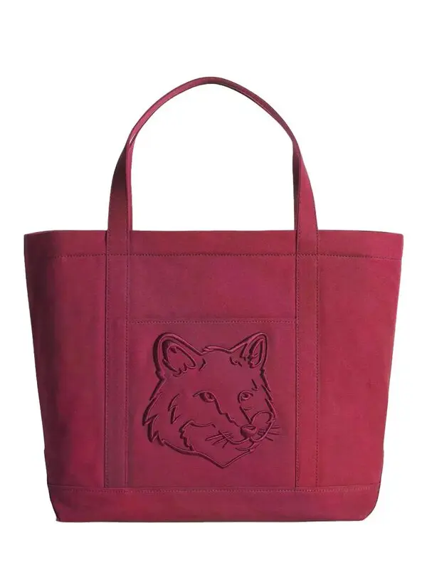 Maison Kitsuné Large Fox Head Tote Bag - Red
