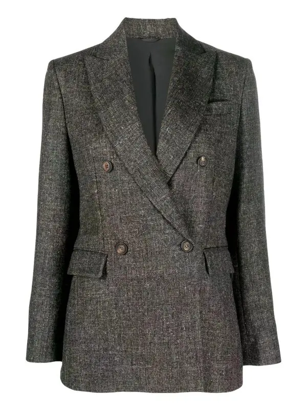 Brunello Cucinelli Double-breasted Button-fastening Blazer - Grey