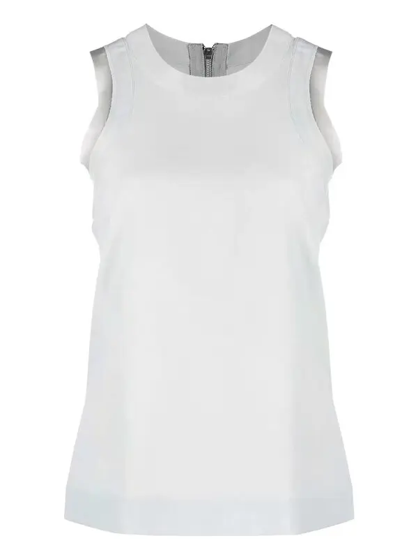 Sacai Zipped-back Round-neck Tank Top - Grey