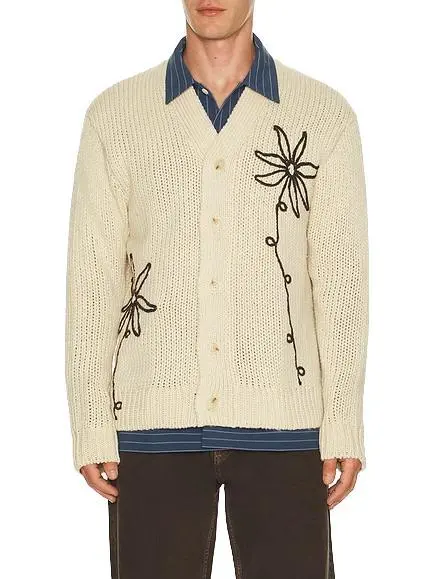 Nn07 Mika Flower Cardigan - Ecru