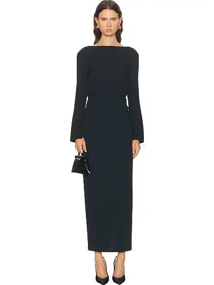 EAVES Norna Polished Crepe Maxi Dress - Black