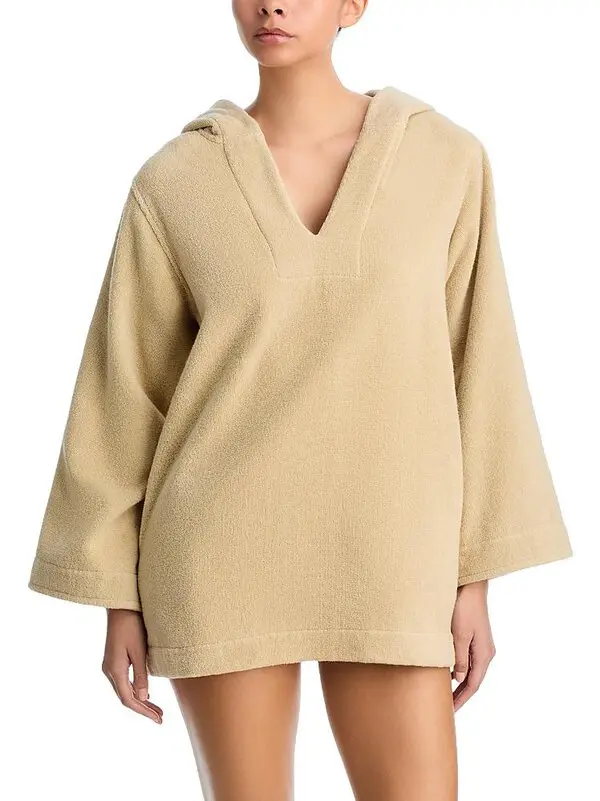 Lisa Marie Fernandez Hooded Beach Tunic - Sand Terry Cloth