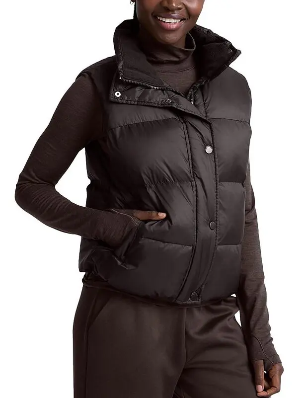 Beyond Yoga Big Cozy Puffer Vest - Dark Chocolate