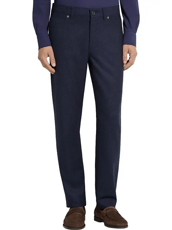 Zegna Wool And Cashmere Pants - Dark Blue