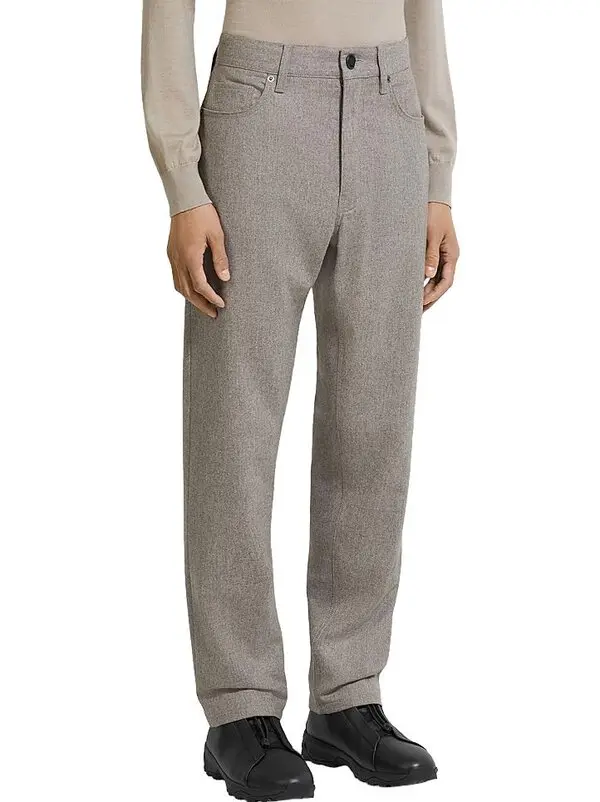 Zegna Wool And Cashmere Pants - Light Taupe