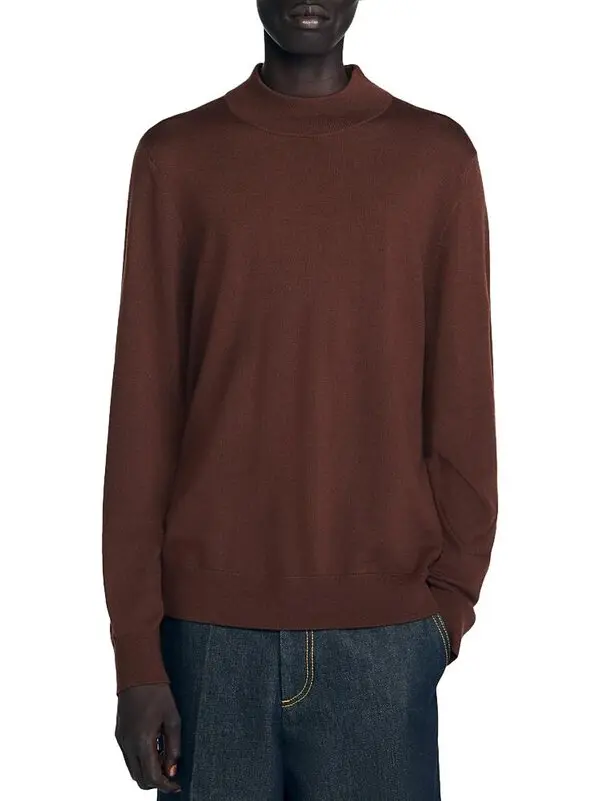 Sandro Wool Sweater - Cognac