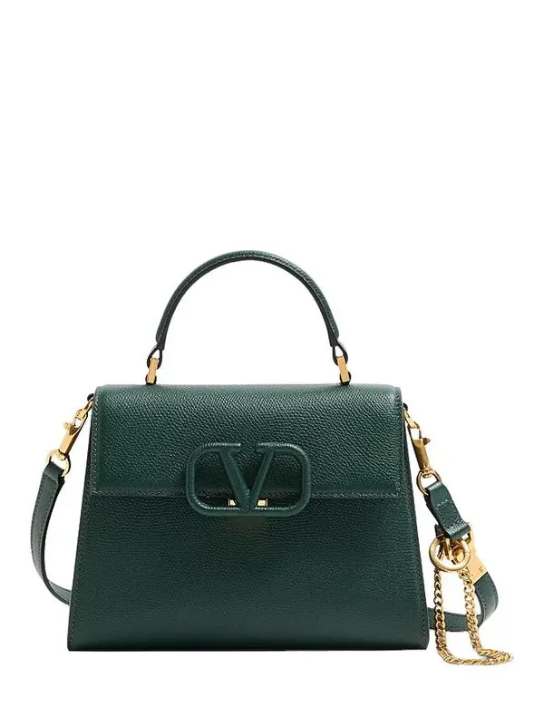 Valentino Garavani Vsling Small Vlogo Convertible Top Handle Bag - English Green