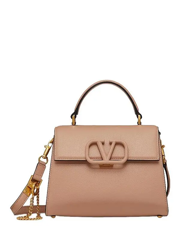 Valentino Garavani Vsling Small Vlogo Convertible Top Handle Bag - Rose Cannelle