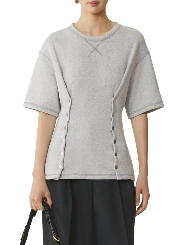 LANVIN Cotton Jersey T-shirt - Heather Grey