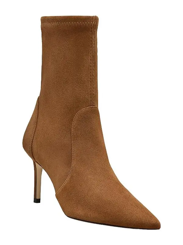 STUART WEITZMAN Power 75 Zip Booties - Toasted Almond