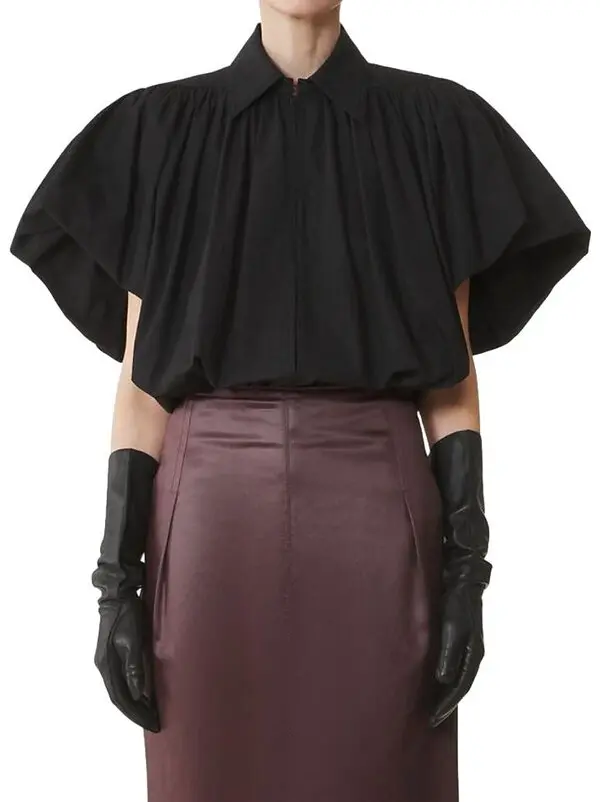 LANVIN Cotton Poplin Top - Black