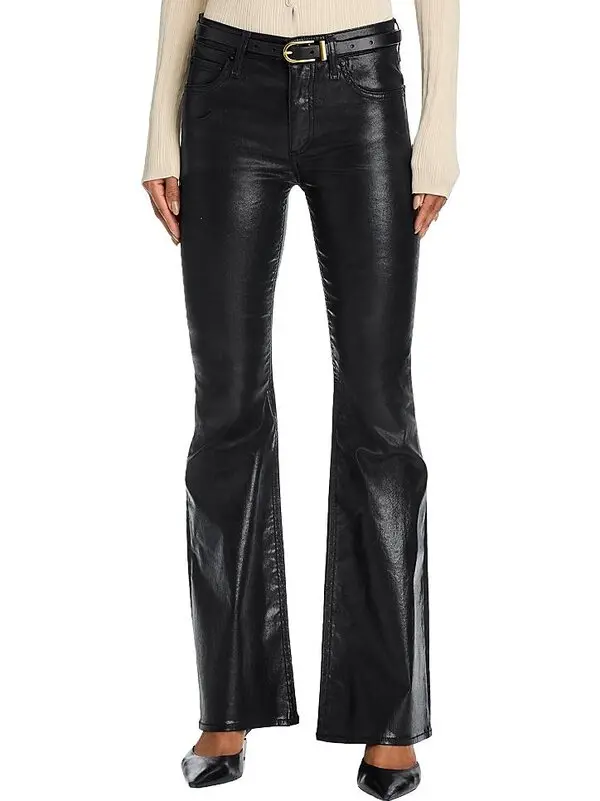 Rag & Bone Flexi Dahlia Full Flare Jeans - Black Coated