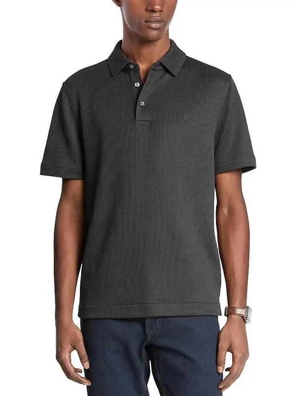 Michael Kors Textured Waffle Polo Shirt - Black