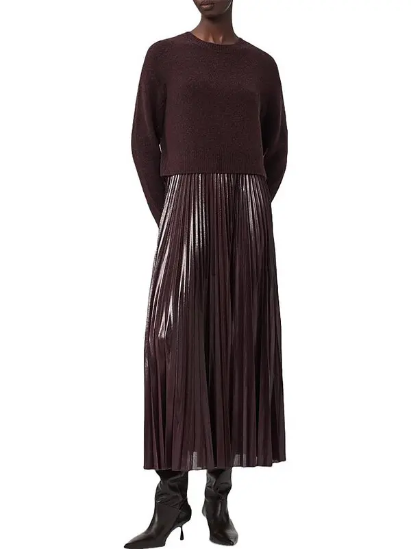 ALLSAINTS Spark Crew Dress Set - Oxblood Red