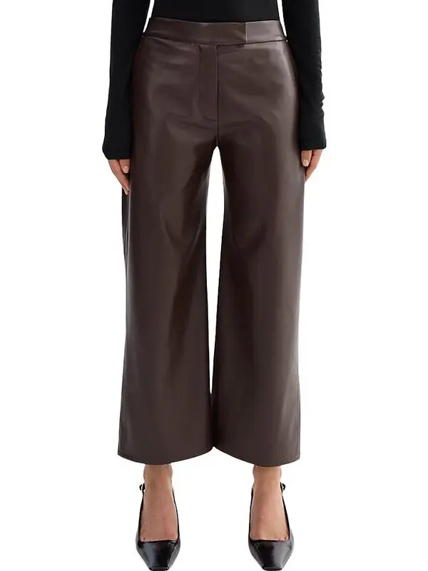 LAMARQUE Faux Leather Pants - Dark Brown