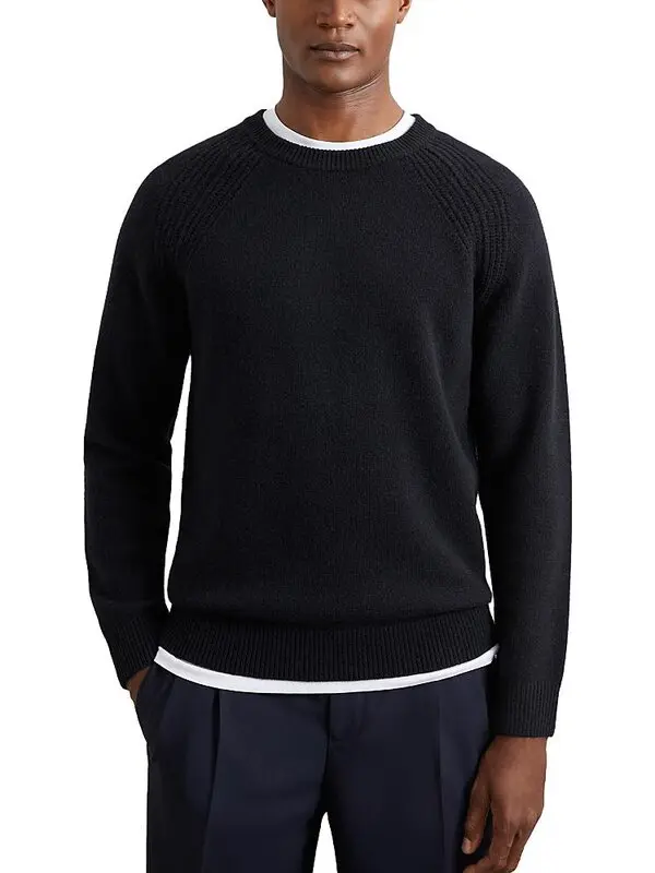 REISS Foulton Crewneck Sweater - Navy