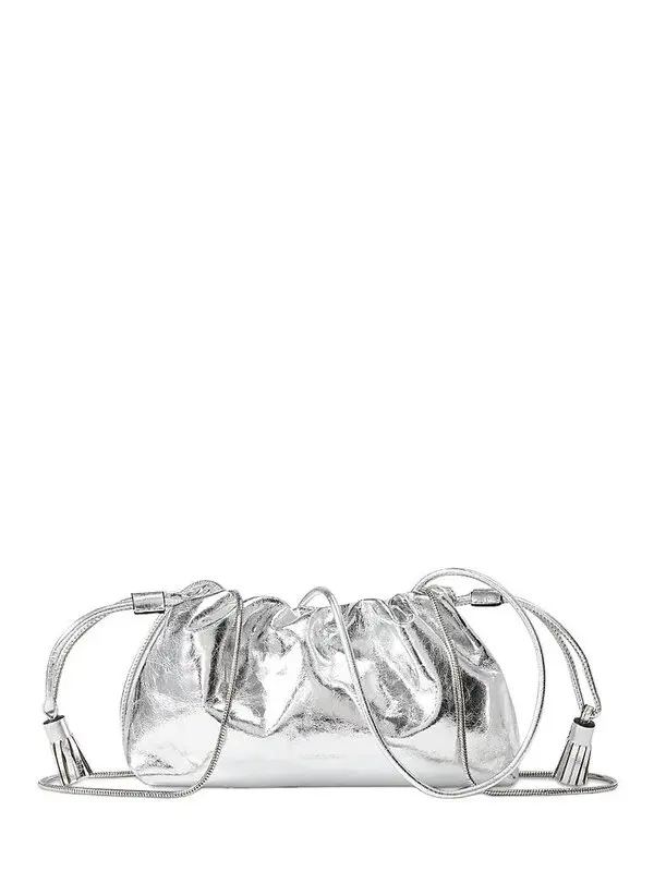 Veronica Beard Metallic Leather Stash Bag - Silver