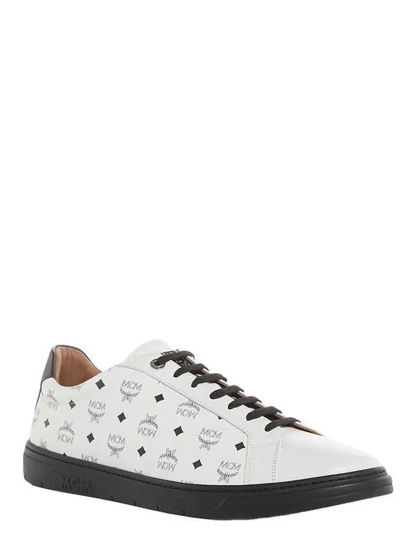 Mcm Derby Visetos Sneakers - White