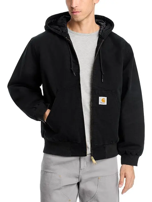 Carhartt Work In Progress Active Hooded Jacket - Black Stone Canvas