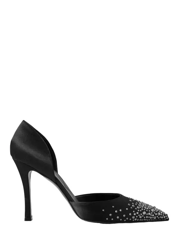 Stella McCartney Crystal-embellished Satin Pumps - Black