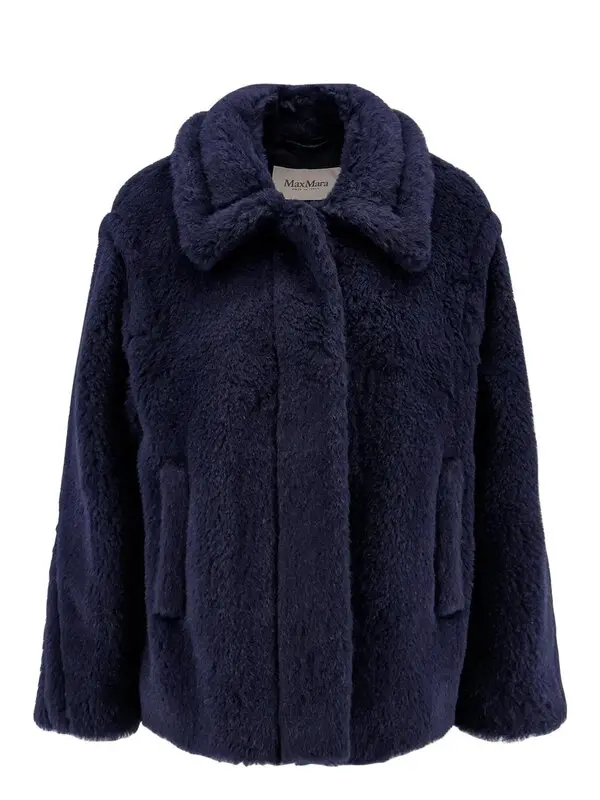 Max Mara Alpaca And Virgin Wool Fur Jacket - Blue