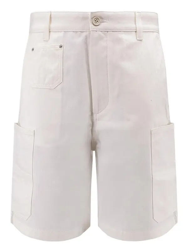 Givenchy Cotton Bermuda Shorts With Logo Embroidery - White
