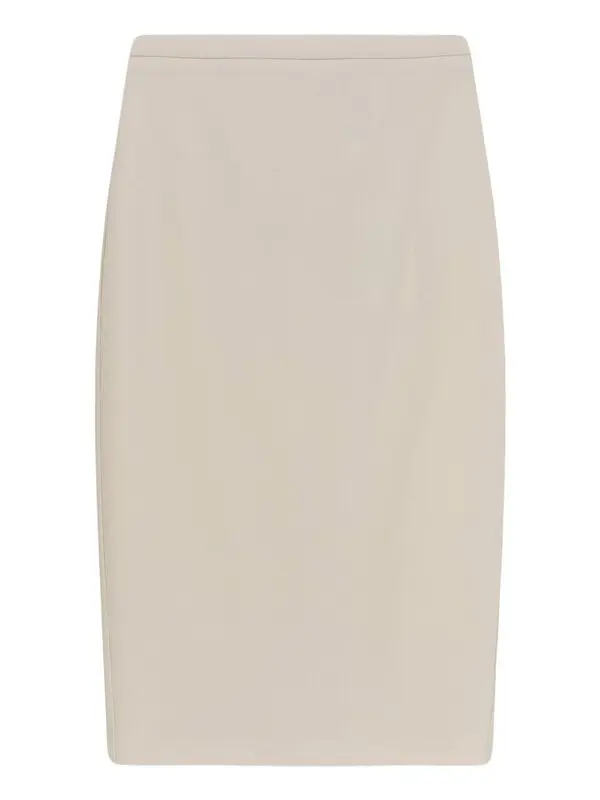 Max Mara Stretch Virgin Wool Skirt - White