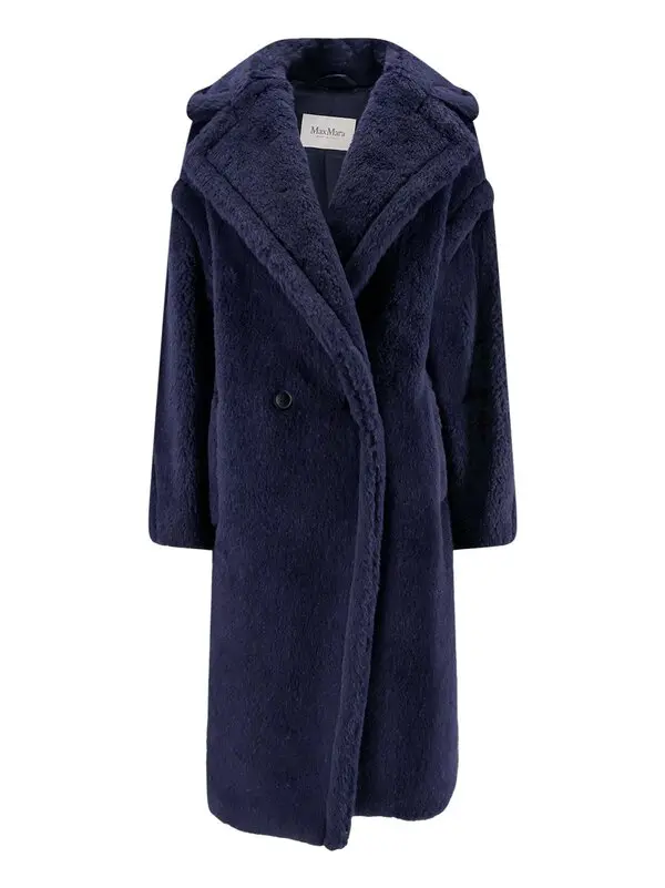 Max Mara Alpaca And Virgin Wool Fur Coat - Blue