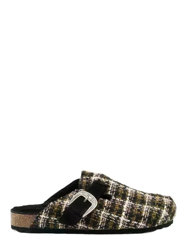 TAJI X Faliero Sarti Tweed Mules - Green