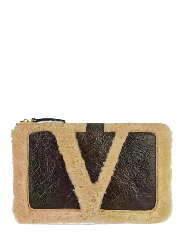 Valentino Garavani Viva Superstar Sheepskin Pouch - Brown
