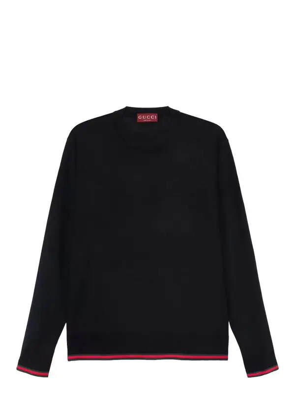 Gucci Web-trim Wool Sweater - Blue