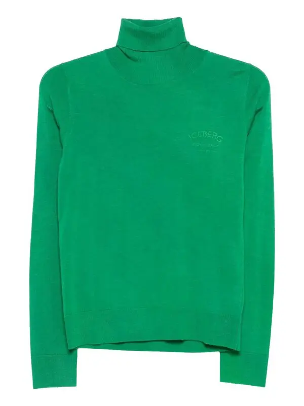 Iceberg Logo-embroidered Turtleneck Sweater - Green