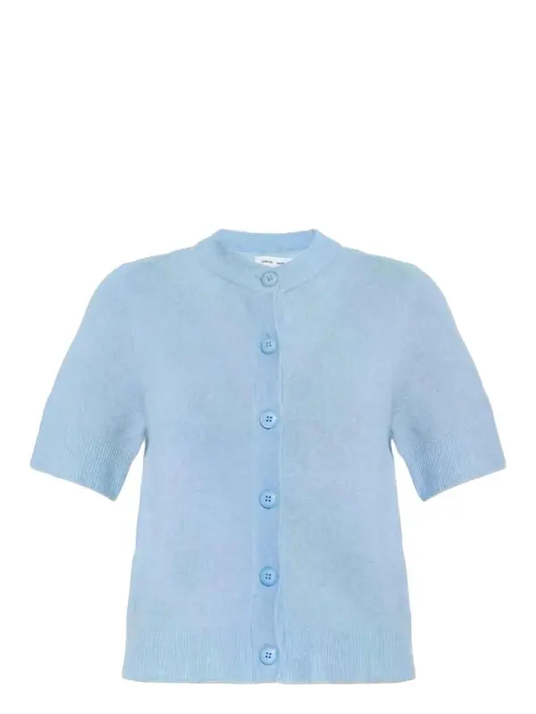 SAMSOE SAMSOE Sanoura Button Short-sleeve Cardigan - Blue
