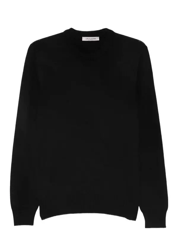 FILERIA Ribbed Knit Sweater - Black
